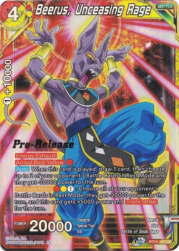 Beerus, Unceasing Rage - Cross Spirits Pre-Release – Afkstore.cl